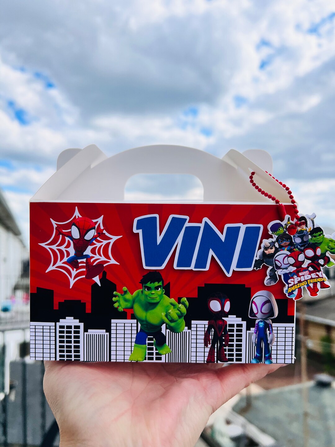 Favor Box, Spidey and His Amazing Friends Birthday Party Gable Boxes ...