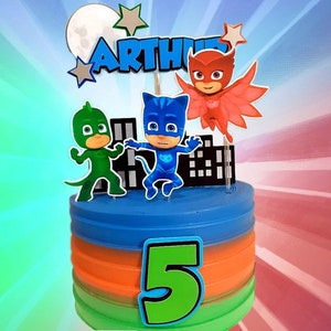 Cake Topper PJ Mask, Birthday PJ Mask, Party PJ Mask, Custom Topper - Etsy