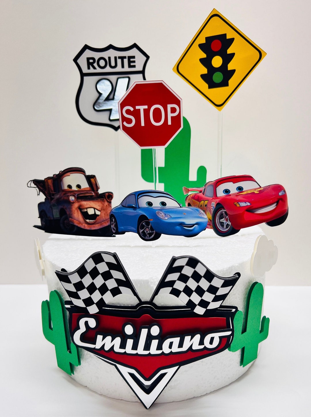 Disney Cars Cake Topper, Personalized Cars Cake Topper, Cars Party ...