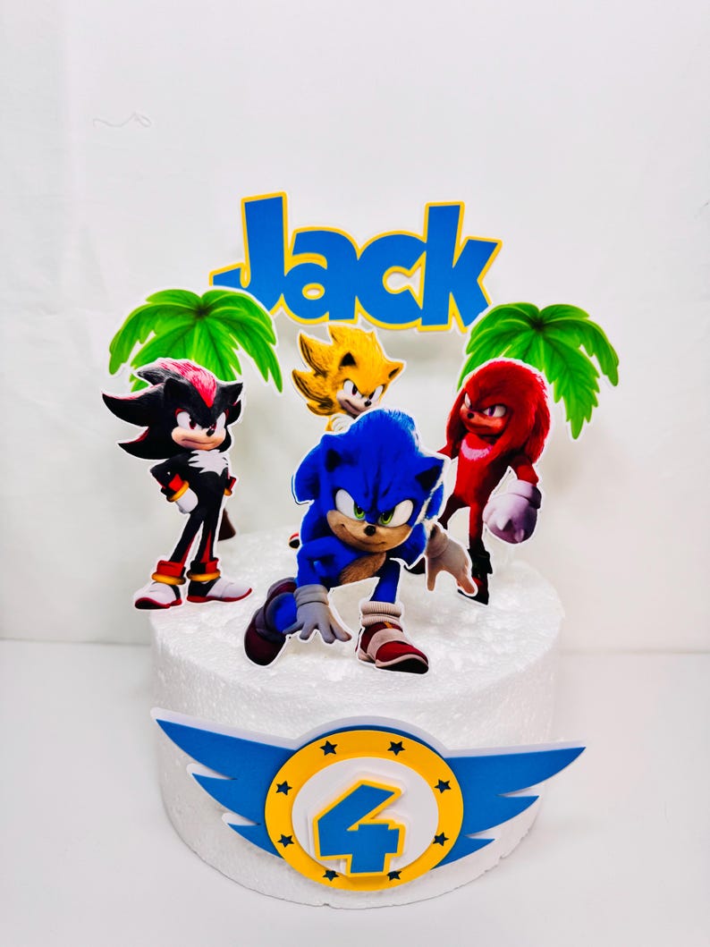 Sonic II Cake Topper - Sonic Party - Sonic Birthday, Sonic Cake Topper ...