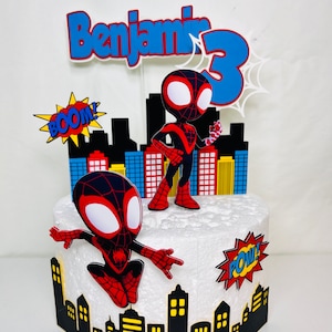 Spider Miles Cake Topper. Spiderman Cake. Spiderman Birthday. Spiderman ...