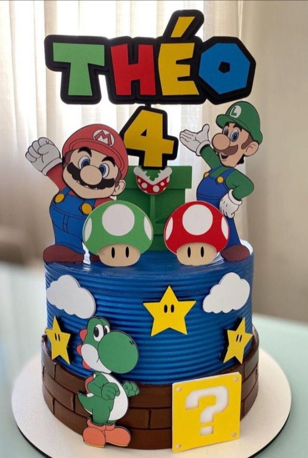 Cake Topper, Personalized Mario Bros Cake Topper, Super Mario Bros ...