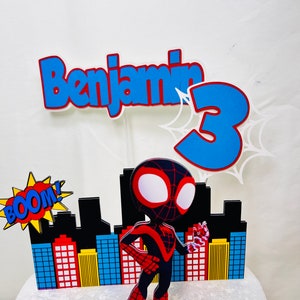 Spider Miles Cake Topper. Spiderman Cake. Spiderman Birthday. Spiderman ...