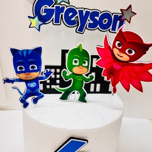Cake Topper PJ Mask, Birthday PJ Mask, Party PJ Mask, Custom Topper - Etsy