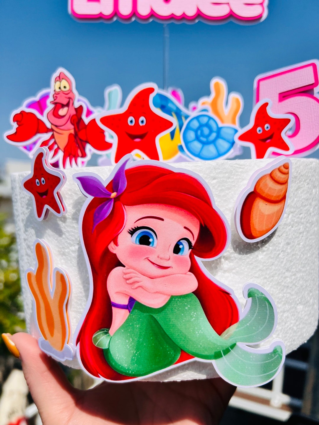 Little Mermaid Cake Topper, Little Mermaid Ariel Cake Topper, Little ...