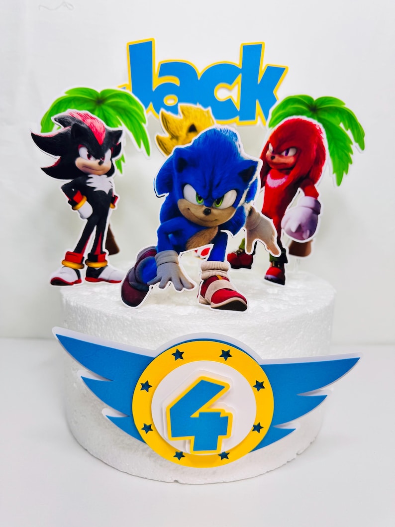 Sonic II Cake Topper - Sonic Party - Sonic Birthday, Sonic Cake Topper ...