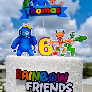 Rainbow Friends Cake Topper, Rainbowtheme, Rainbow Centerpieces - Etsy