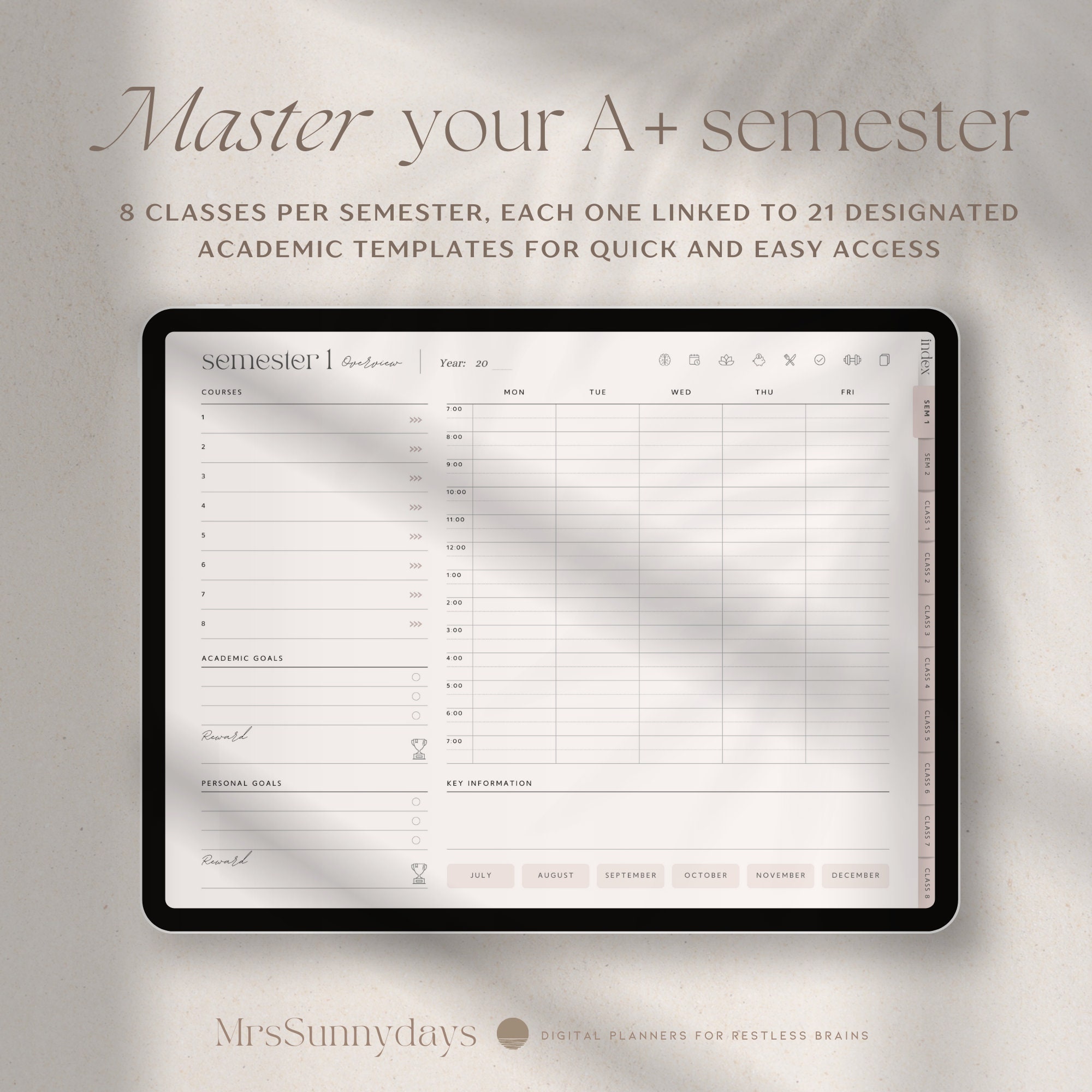 Student Planner Digital Study Planner for iPad Undated - Etsy