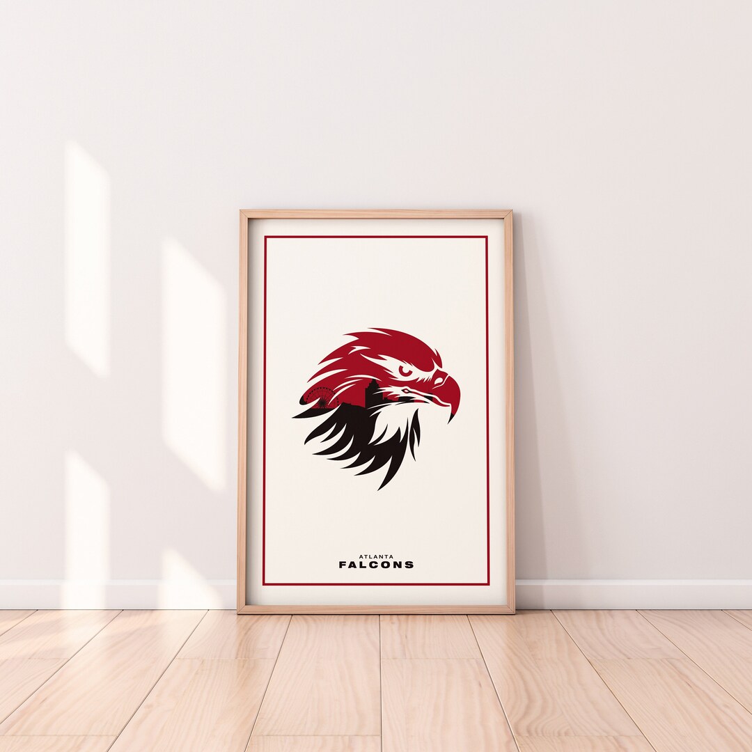 Minimalist Atlanta Falcons Art Print, Modern NFL Design (digital ...