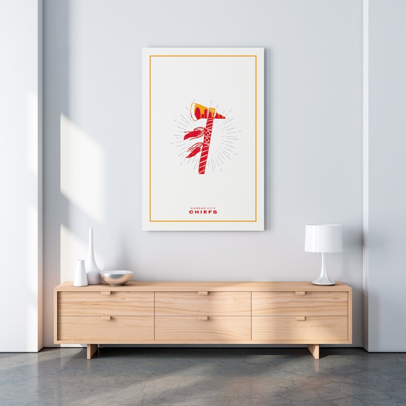 Minimalist Kansas City Chiefs Art Print, Mid-century Modern (digital ...