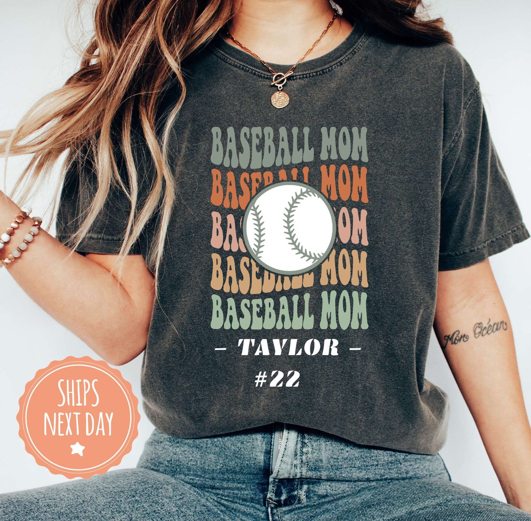 Custom Baseball Mom Shirt Cute Baseball Mama Tshirt Comfort Colors Tee ...