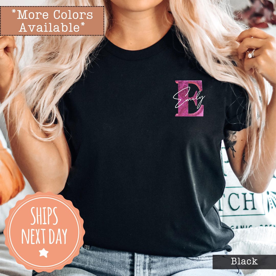 Custom Pocket Shirt With Initials - Monogrammed Comfort Colors Tshirt ...