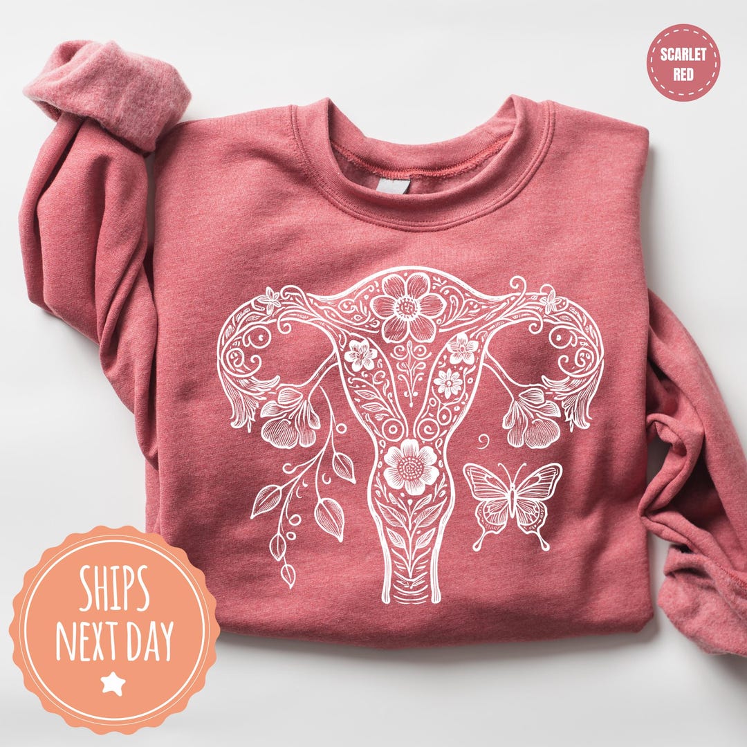 Floral Uterus Sweatshirt - Reproductive Rights Hoodie - My Body My ...