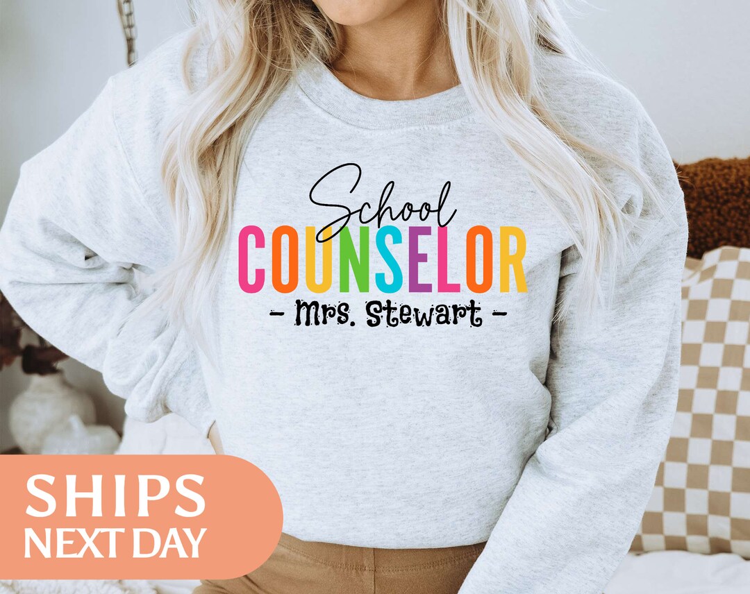 Custom School Counselor Sweatshirt Personalized Name Hoodie Counseling ...