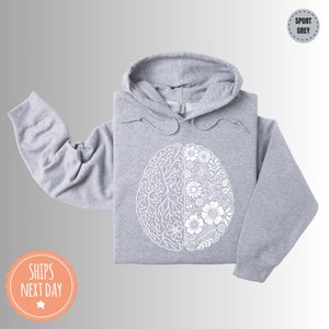 Floral Brain Anatomy Sweatshirt - Mental Health Hoodie - Brain Flowers ...