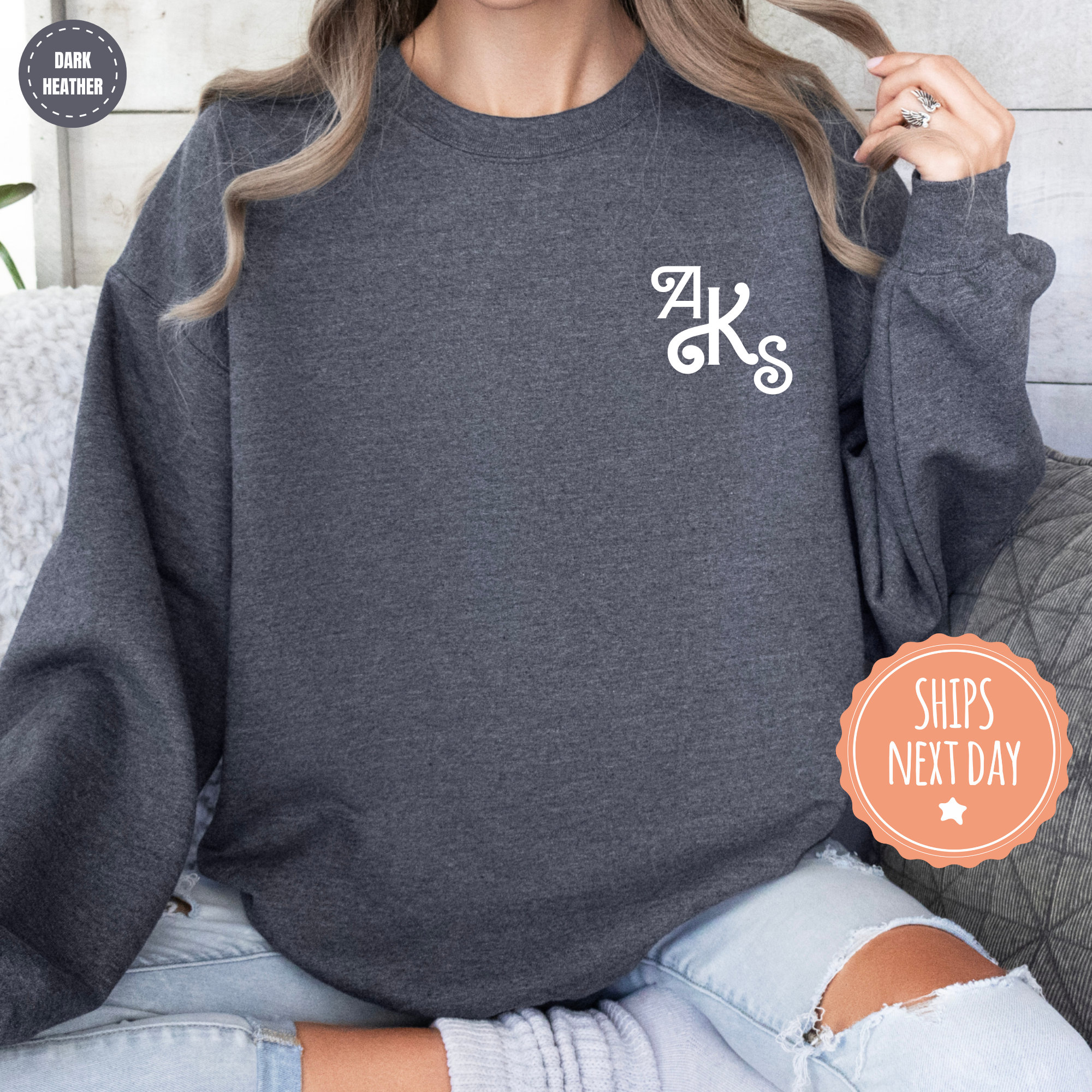 Monogrammed Pocket Sweatshirt - Monogram Pocket Crewneck - Bridal Party ...