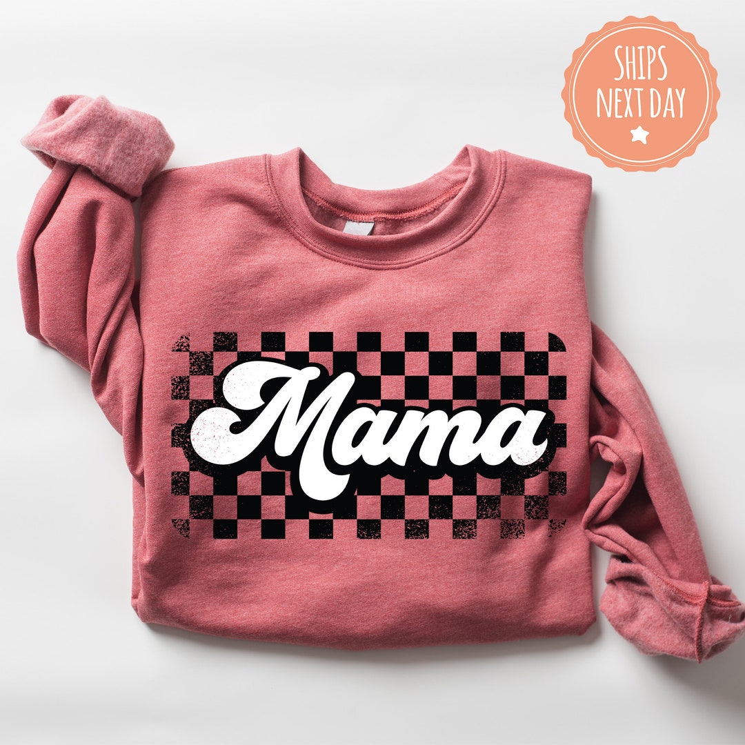 Checkered Mama Sweatshirt Retro Mama Hoodie Mothers Day Gift Mom Life ...