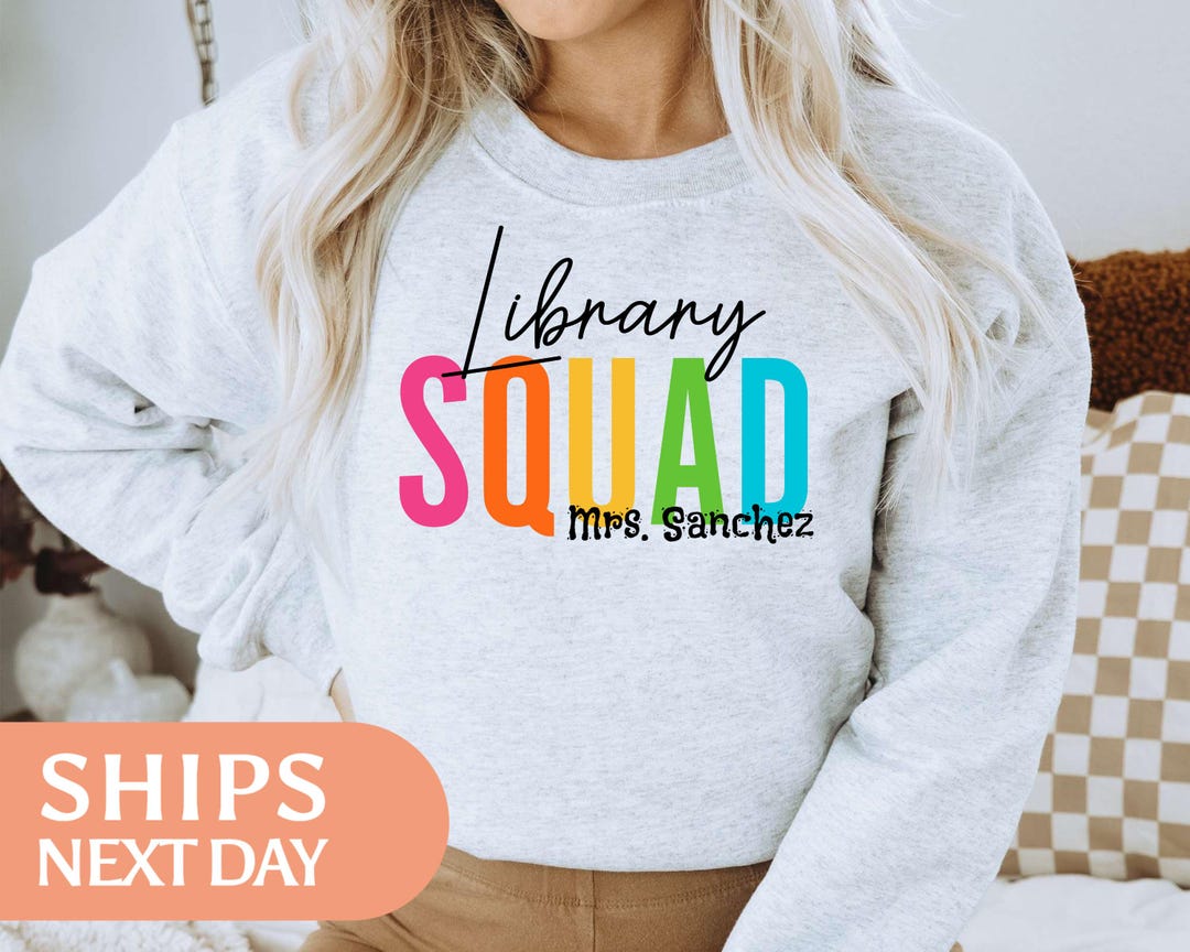 Custom Library Squad Sweatshirt - Library Crew Hoodie - Personalized ...