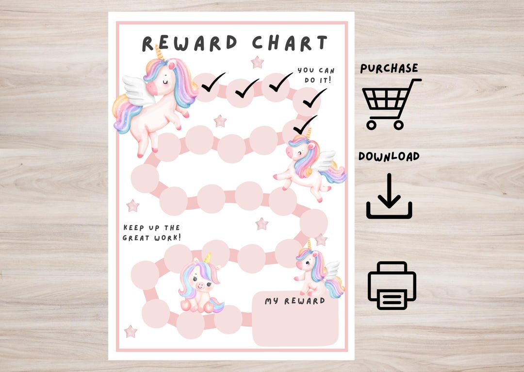 Unicorn Reward Chart, Chore Chart, Behaviour Chart, Digital Download ...