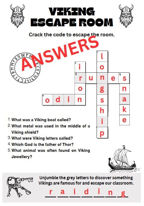 Viking Escape Room, Classroom Activity, Open Afternoon Activity ...