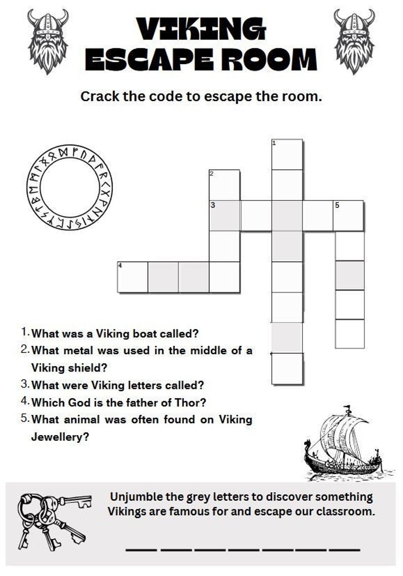 Viking Escape Room, Classroom Activity, Open Afternoon Activity ...
