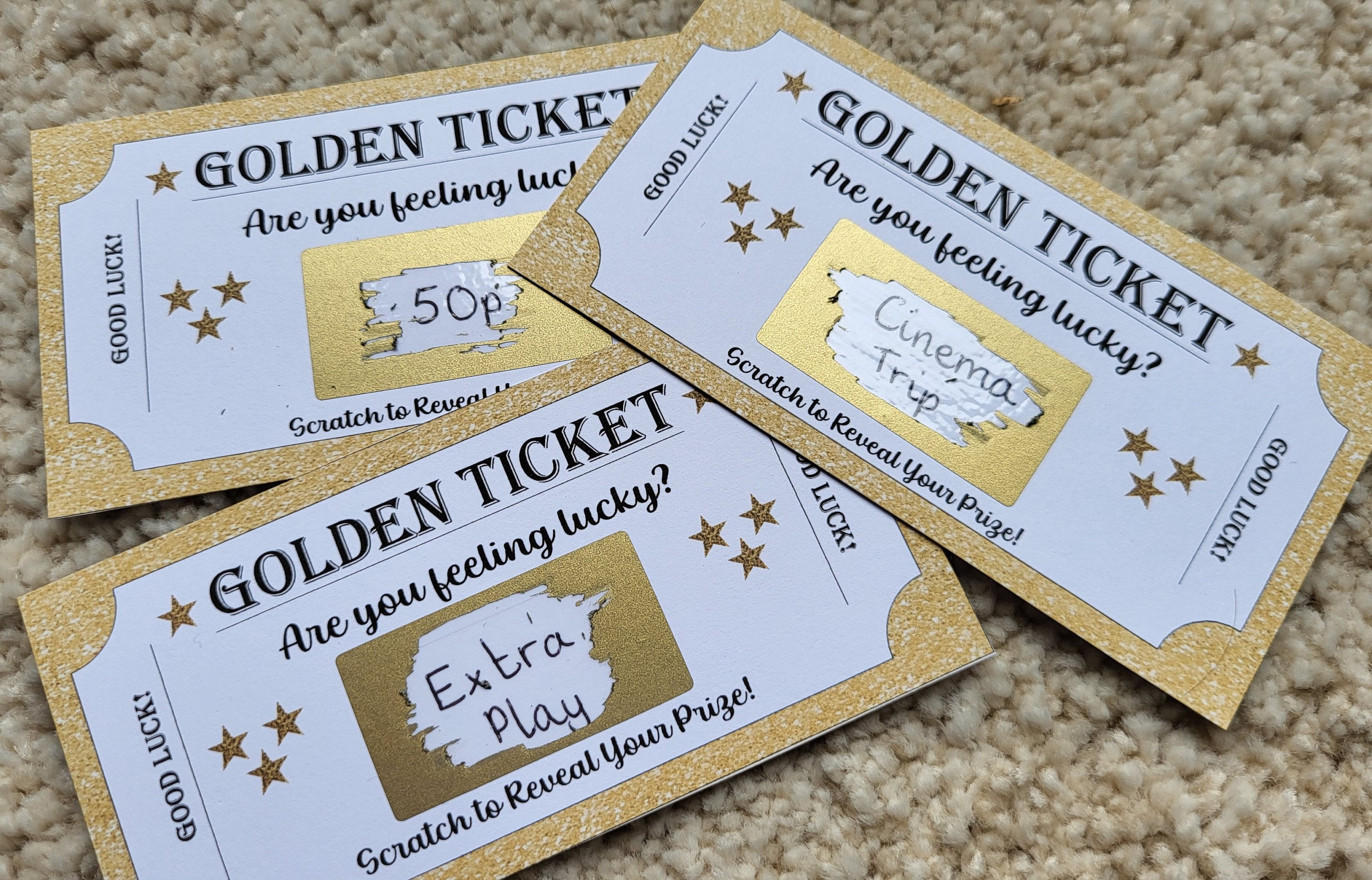 Reward Chart With Golden Ticket Rewards for Home or School. Reward Good ...
