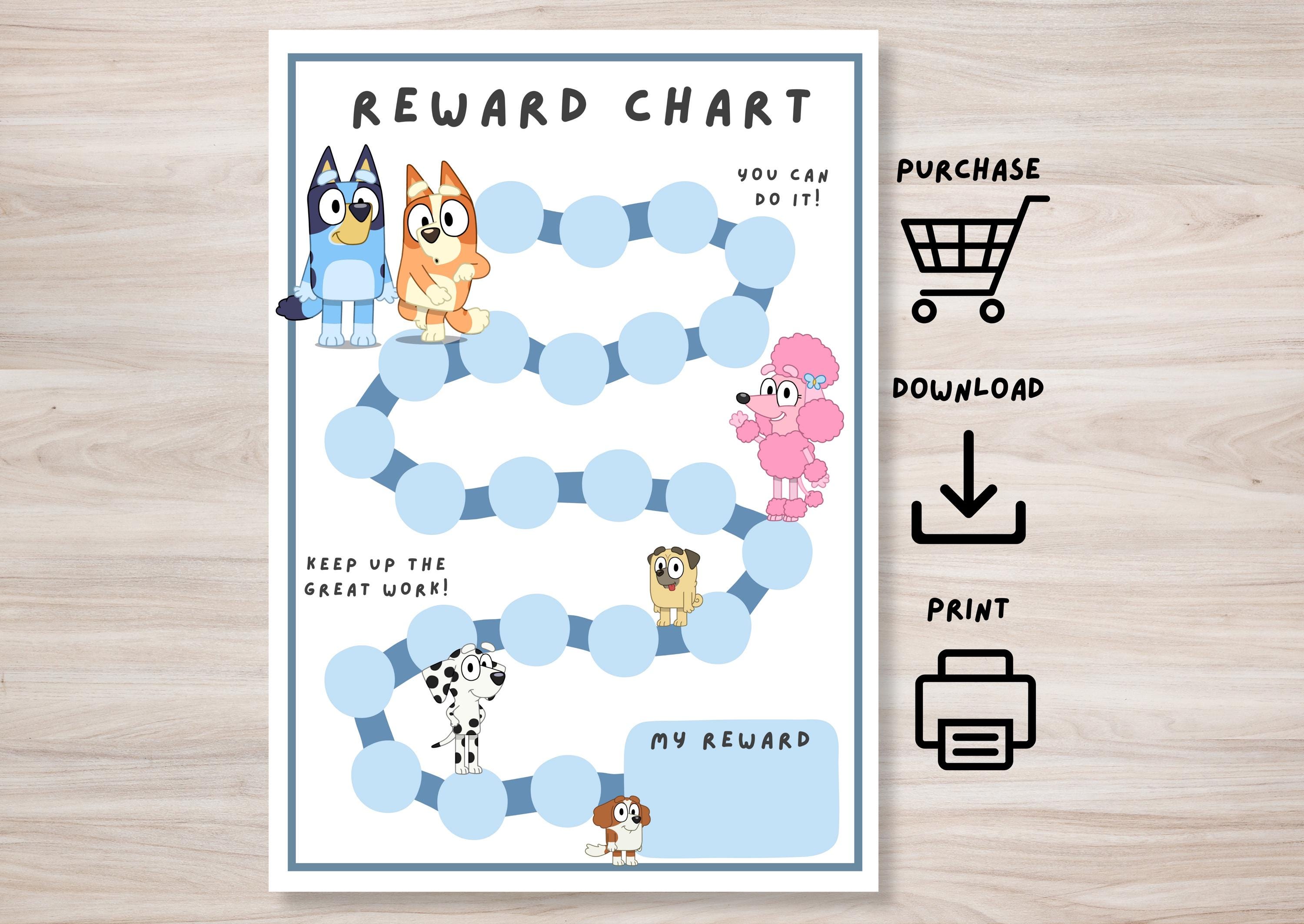 Bluey Reward Chart, Chore Chart, Behaviour Chart, Digital Download ...