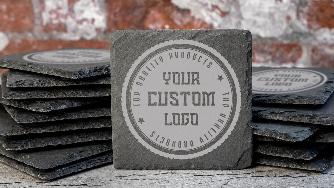 Custom Slate Coaster | Corporate Gift | Company Swag | Personalized ...