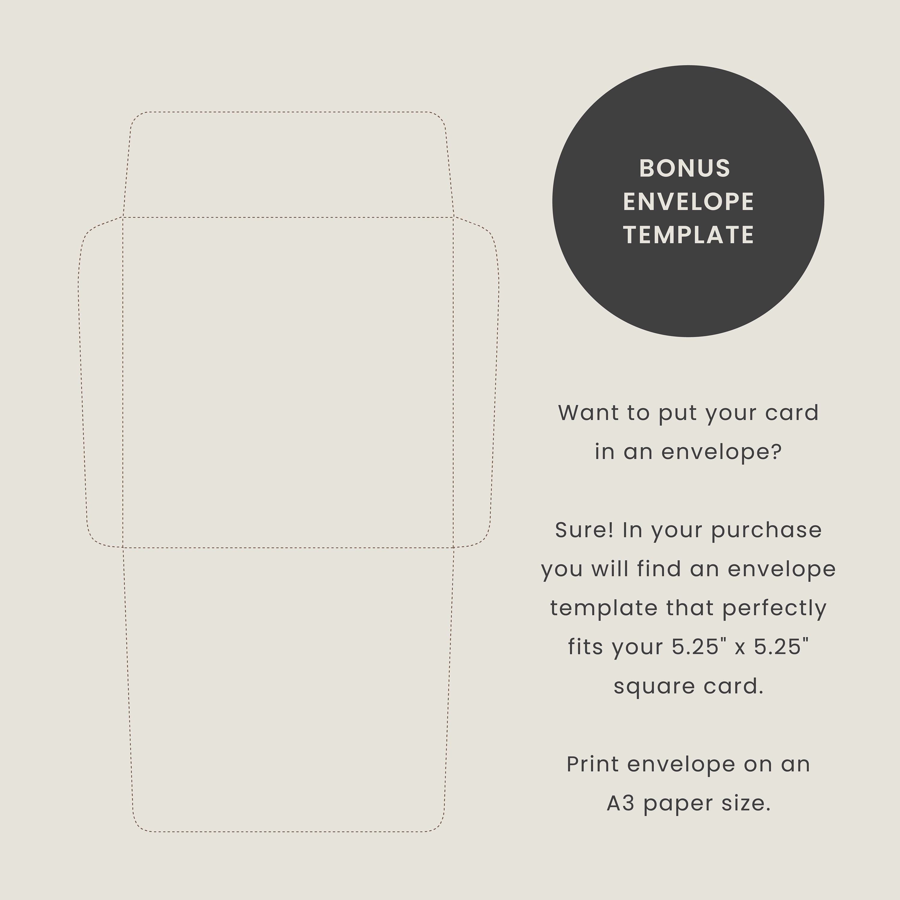 Printable Instant Download Blank Minimal DIY Square Card for Him Her ...