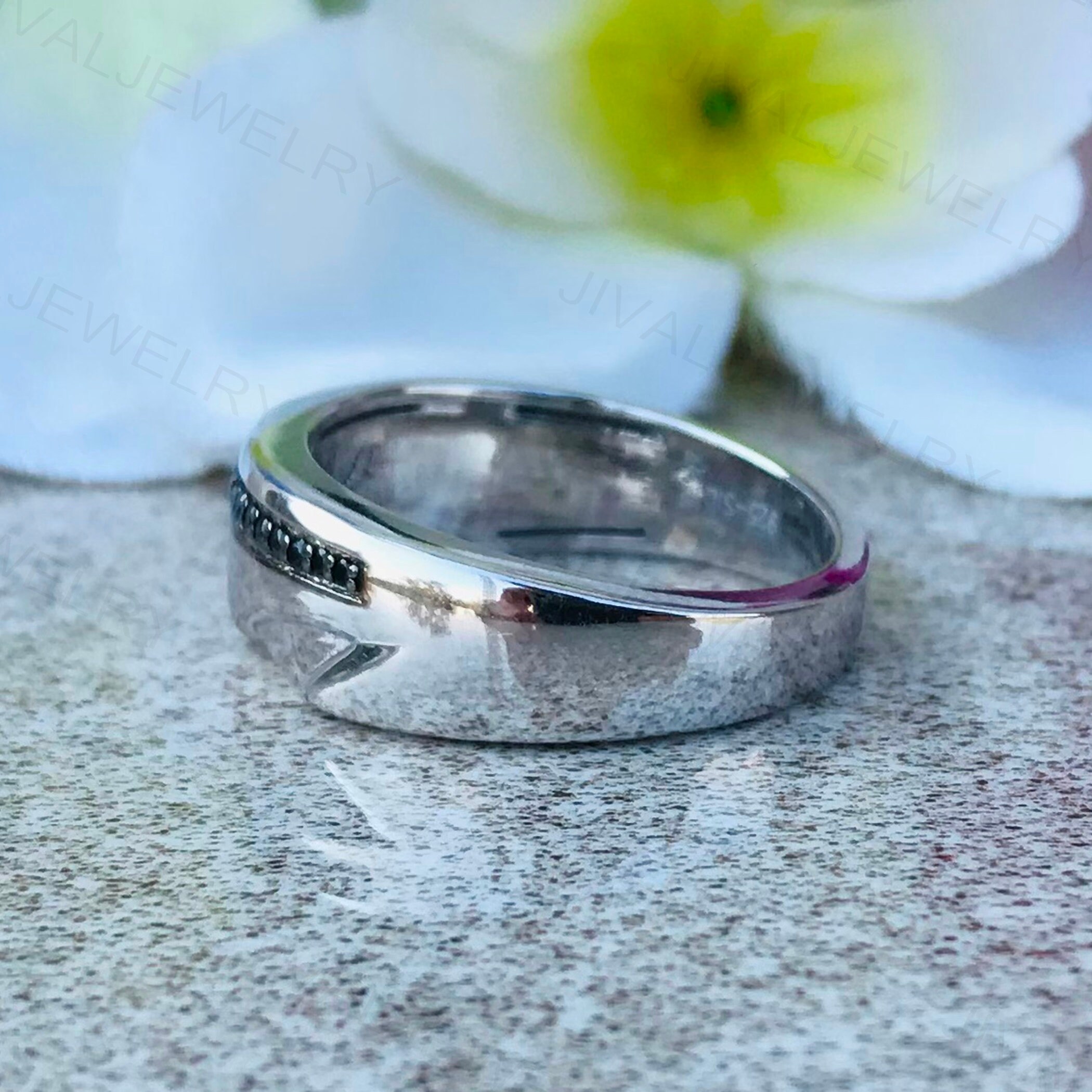 The Mandalorian Boba Fett Men's Black Diamond Ring, Wedding Black ...