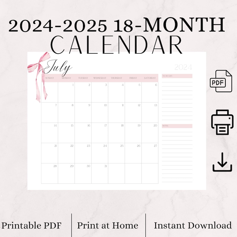 Preppy Calendar 2025 - Etsy