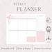 Charming Pink Bow Weekly Planner Digital Download - Etsy