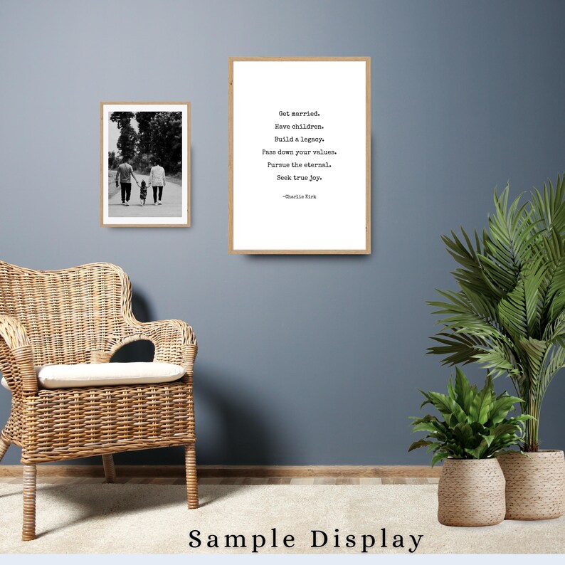 Charlie Kirk Quote Printable Art: Christian Inspirational Wall Decor ...