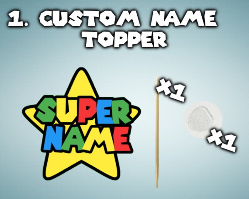 Super Mario Birthday Topper 12 Individual Character Cutouts, Custom ...