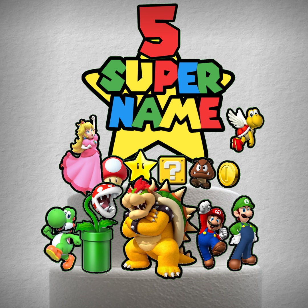 Super Mario Birthday Topper 12 Individual Character Cutouts, Custom ...