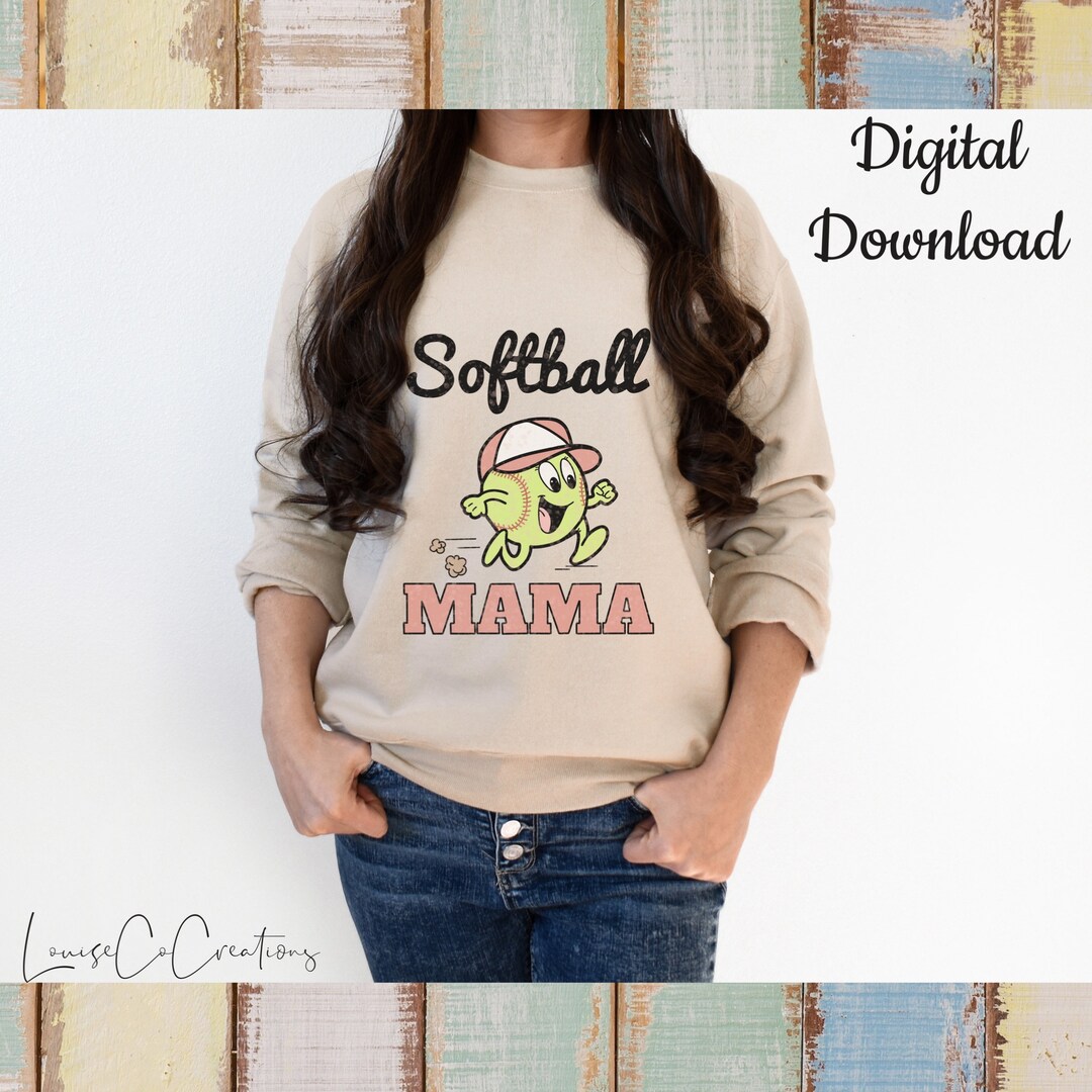 Softball Mama PNG, Softball Sublimation Design, Softball Mama Shirt ...