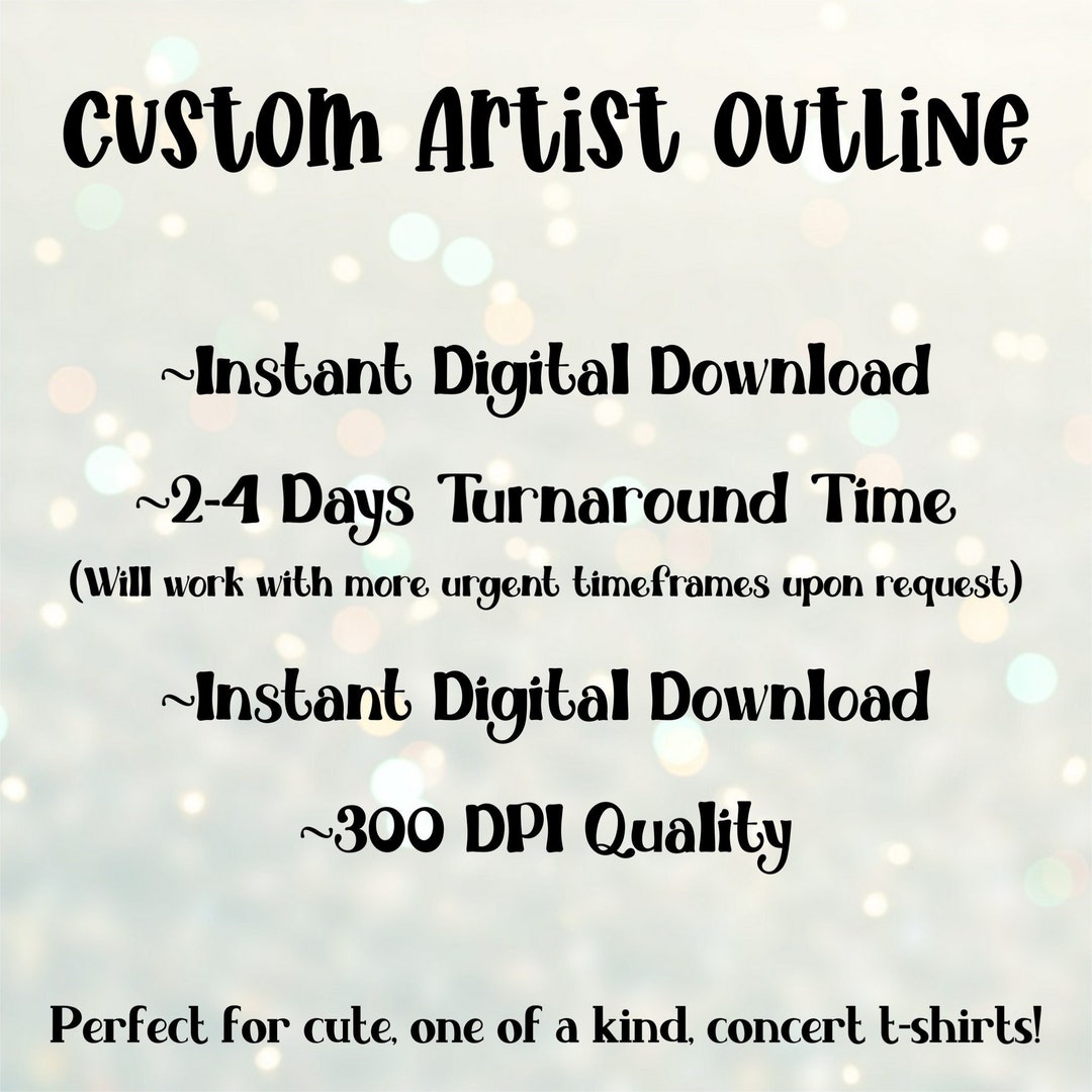 Custom Artist Outline Design PLEASE Message Before PURCHASE - Etsy