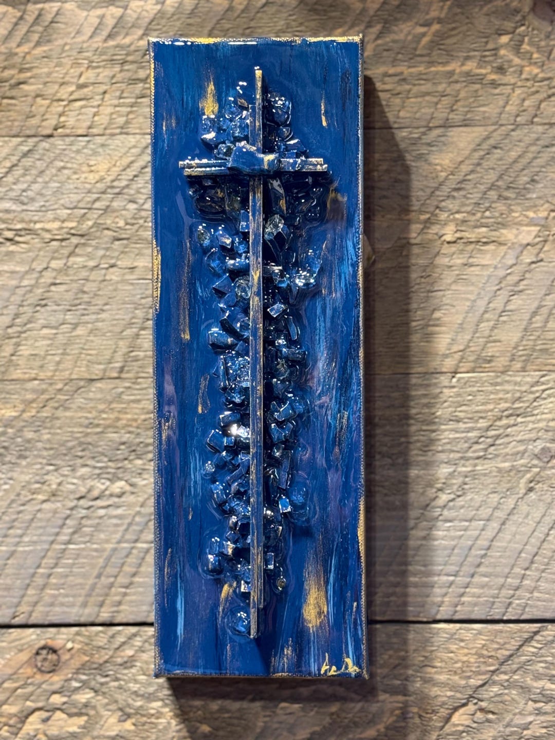 Glass Cross on Canvas - Etsy