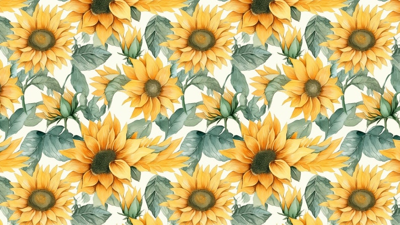 Sunflowers - Seamless, Digital Paper Set, Journal Paper, Printable ...