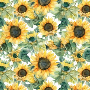 Sunflowers - Seamless, Digital Paper Set, Journal Paper, Printable ...
