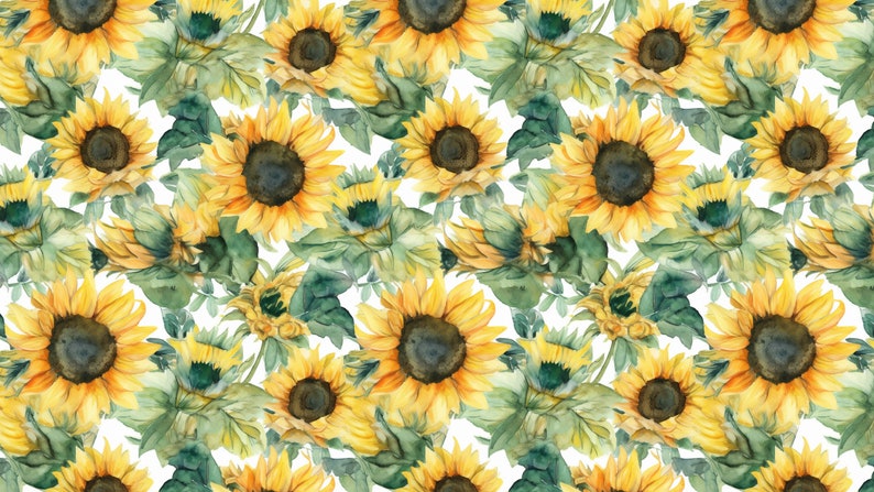 Sunflowers - Seamless, Digital Paper Set, Journal Paper, Printable ...