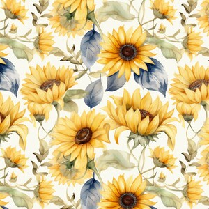 Sunflowers - Seamless, Digital Paper Set, Journal Paper, Printable ...