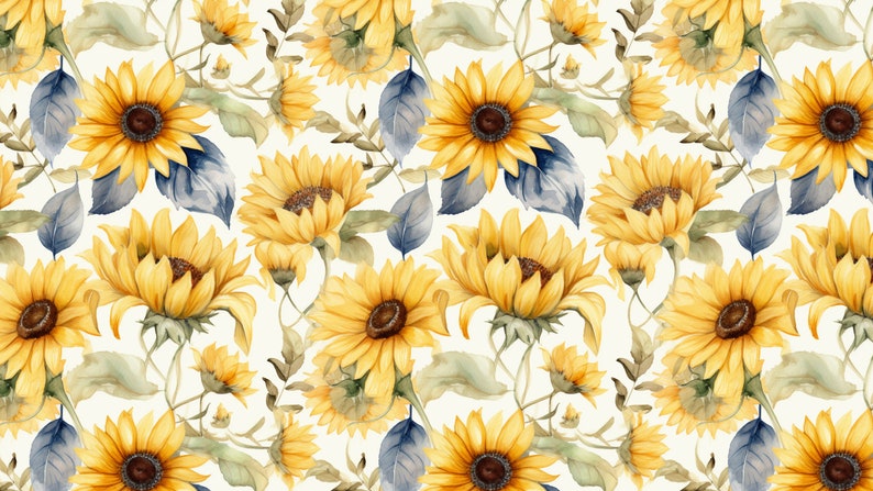 Sunflowers - Seamless, Digital Paper Set, Journal Paper, Printable ...