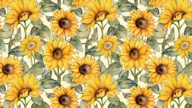 Sunflowers - Seamless, Digital Paper Set, Journal Paper, Printable ...
