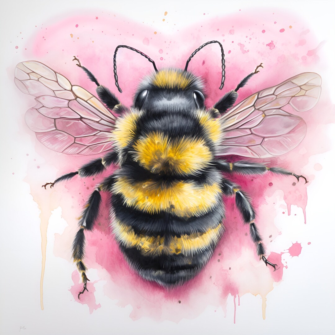 Bumble Bee Heart - Digital Download Poster Image - 1024x1024, 2048x2048 ...