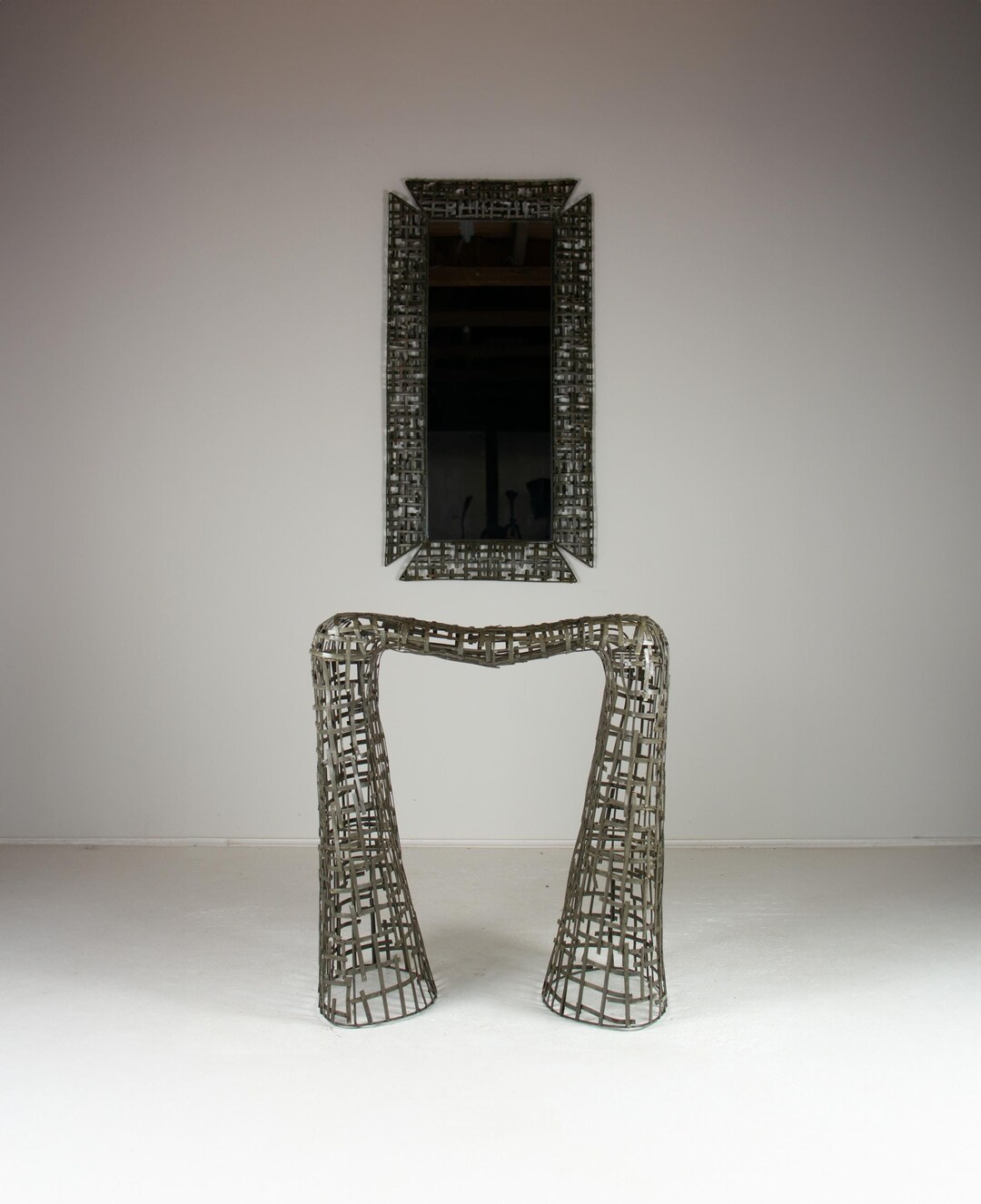 Brutalist Console Table and Mirror, Spain C.1970's. Set of 2 - Etsy