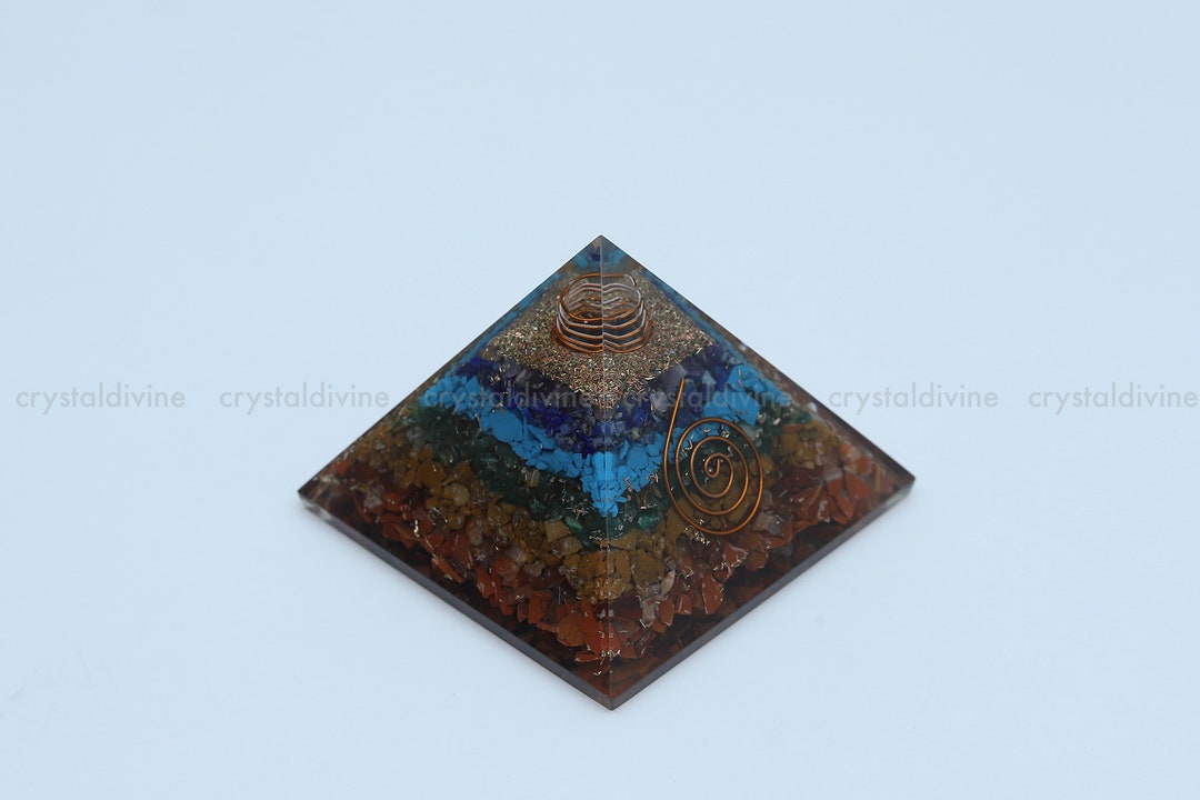 Seven Chakra Pyramid With Copper Coil Multicolor Crystal - Etsy