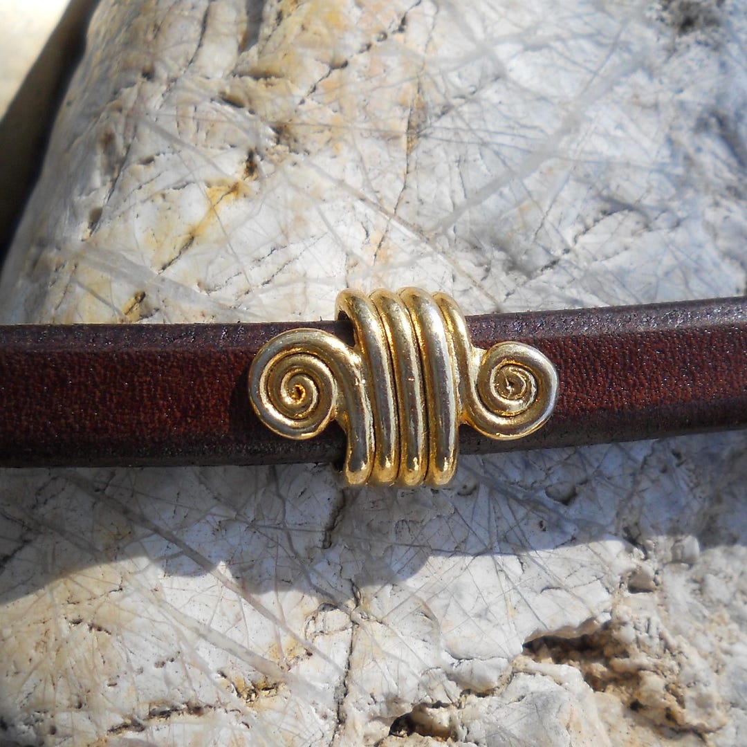 Spiral Coil Sliders for Oval Regaliz Leather – Bright Gold Finish - Etsy