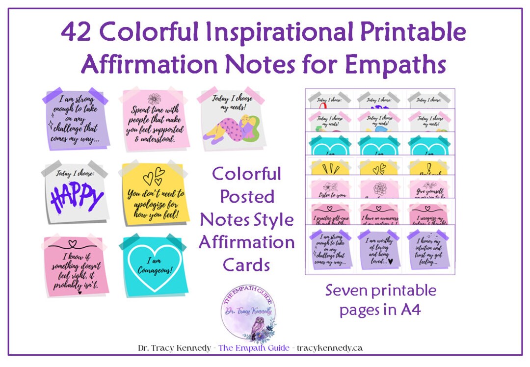Printable Affirmation Cards for Empaths, Inspirational Quotes ...