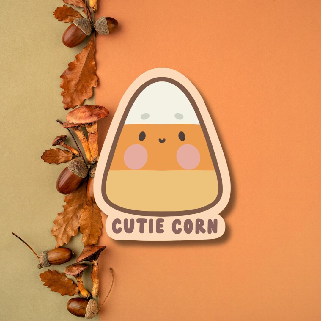 Cutie Corn Sticker Cute Kawaii Candy Corn Design Perfect for Halloween ...